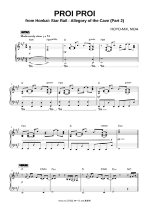 Proi Proi – HOYO-MiX Sheet Music for Piano (Solo) | MuseScore.com