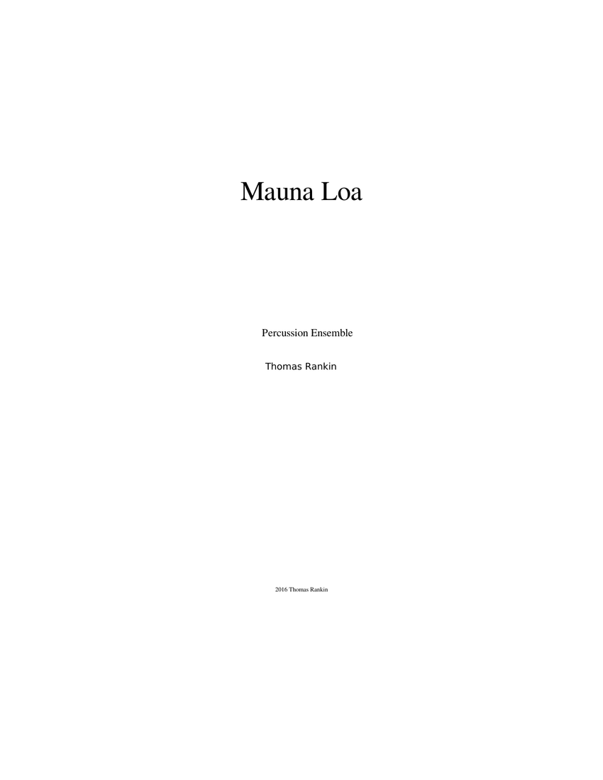 Mauna Loa Sheet music for Vibraphone, Glockenspiel, Snare drum, Bass ...