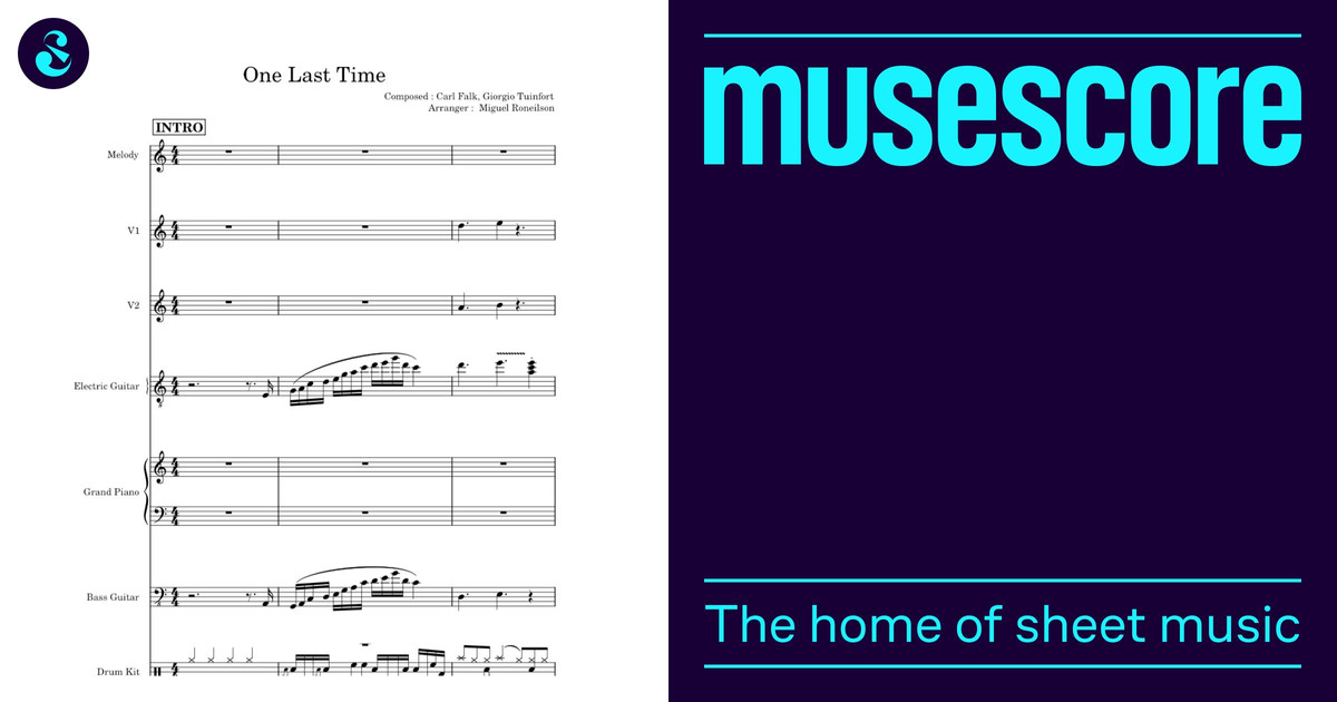 one last time - Ariana Grande Sheet Music for Piano, Saxophone alto ...