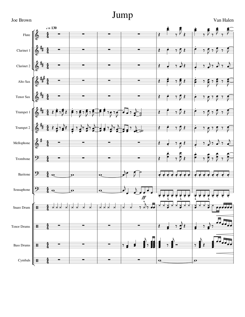 Jump Sheet music for Trombone, Mellophone, Flute, Clarinet in b-flat ...