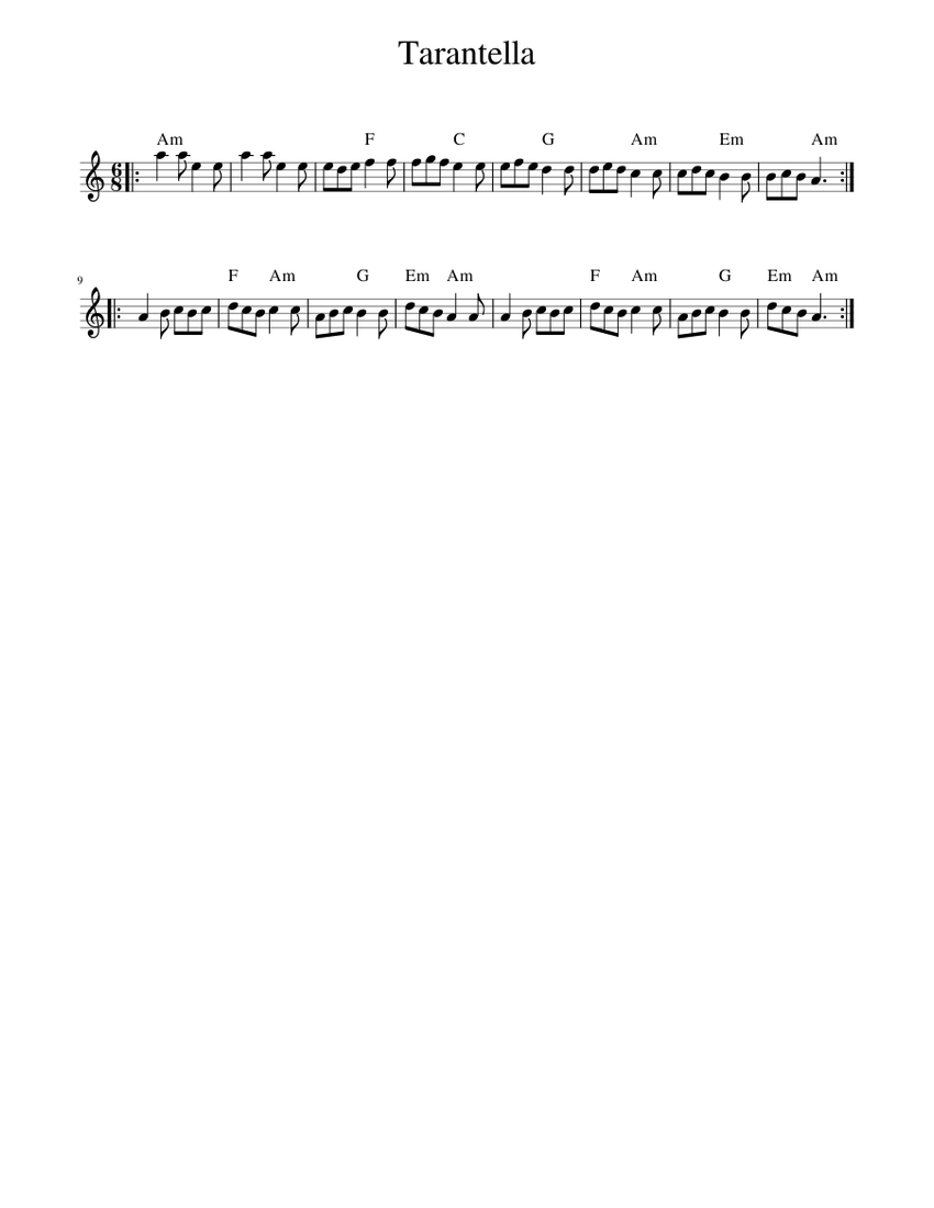 Tarantella Sheet music for Piano (Solo) Easy | Musescore.com