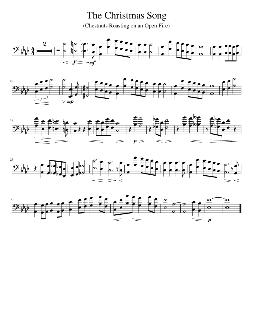 The Christmas Song Sheet Music for Trombone (Solo) | MuseScore.com