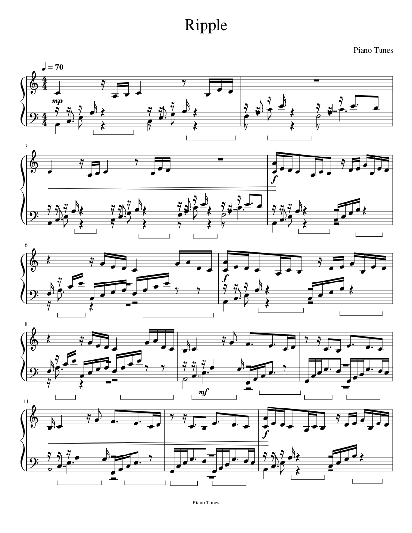 Ripple Sheet music for Piano (Solo) | Musescore.com
