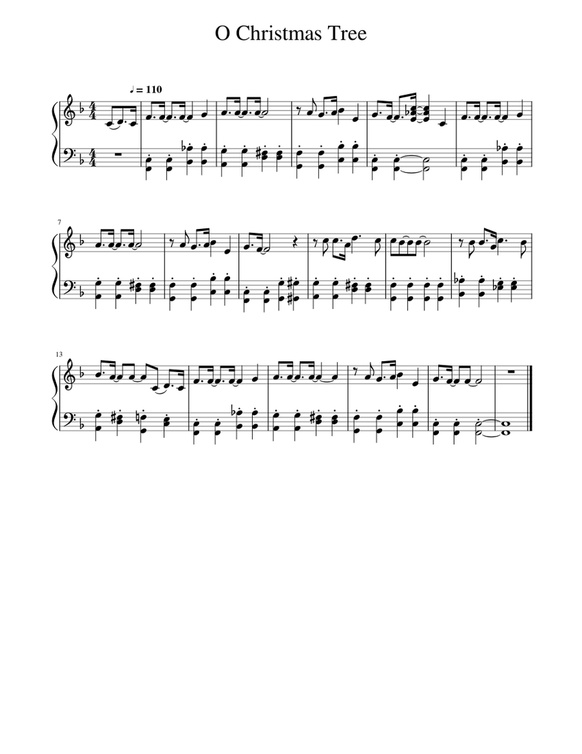 O Christmas Tree Sheet Music for Piano (Solo) Easy | MuseScore.com