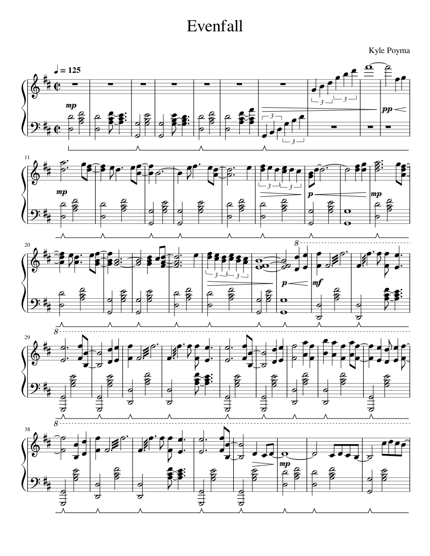 Evenfall Sheet Music for Piano (Solo) | MuseScore.com