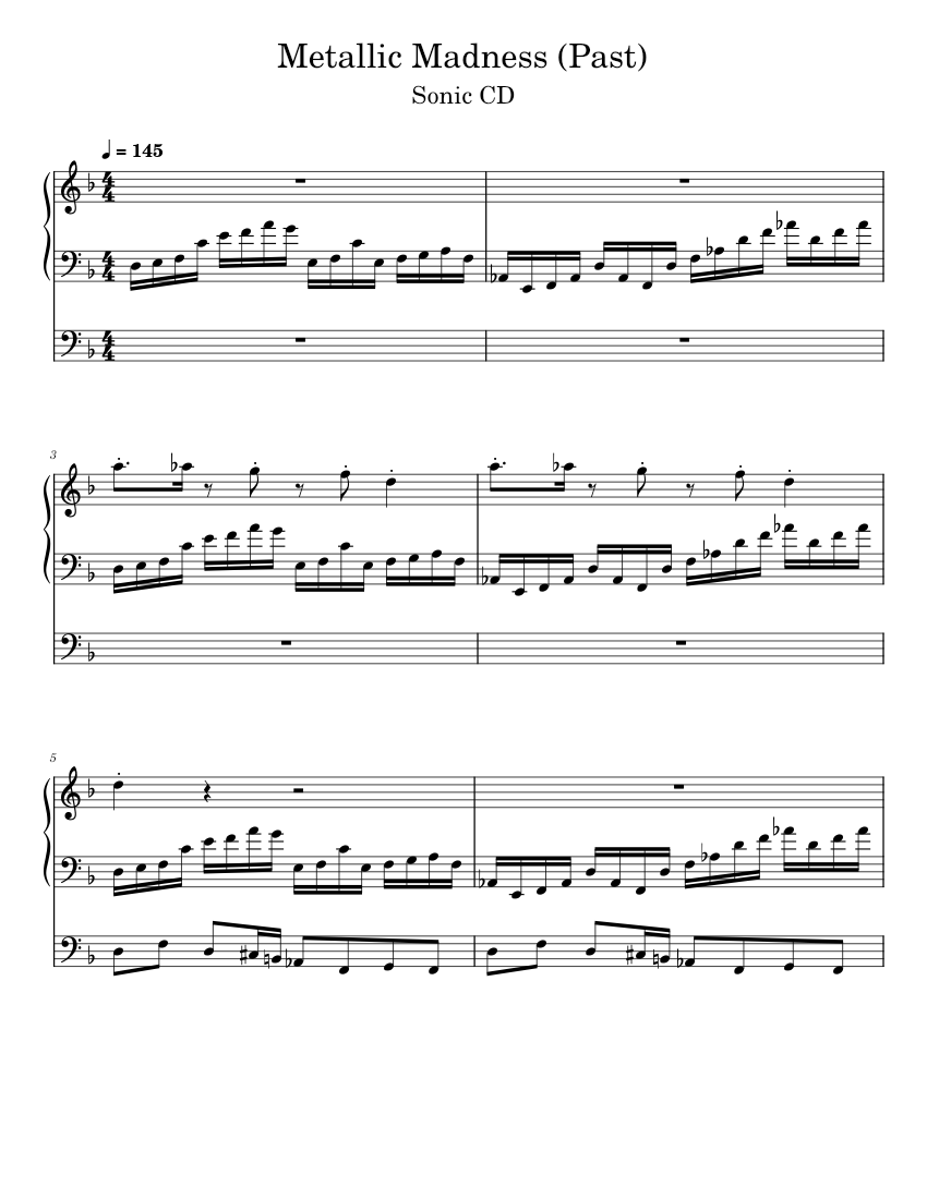 Metallic Madness (Past) - Sonic CD (Piano) Sheet Music for Piano (Solo ...