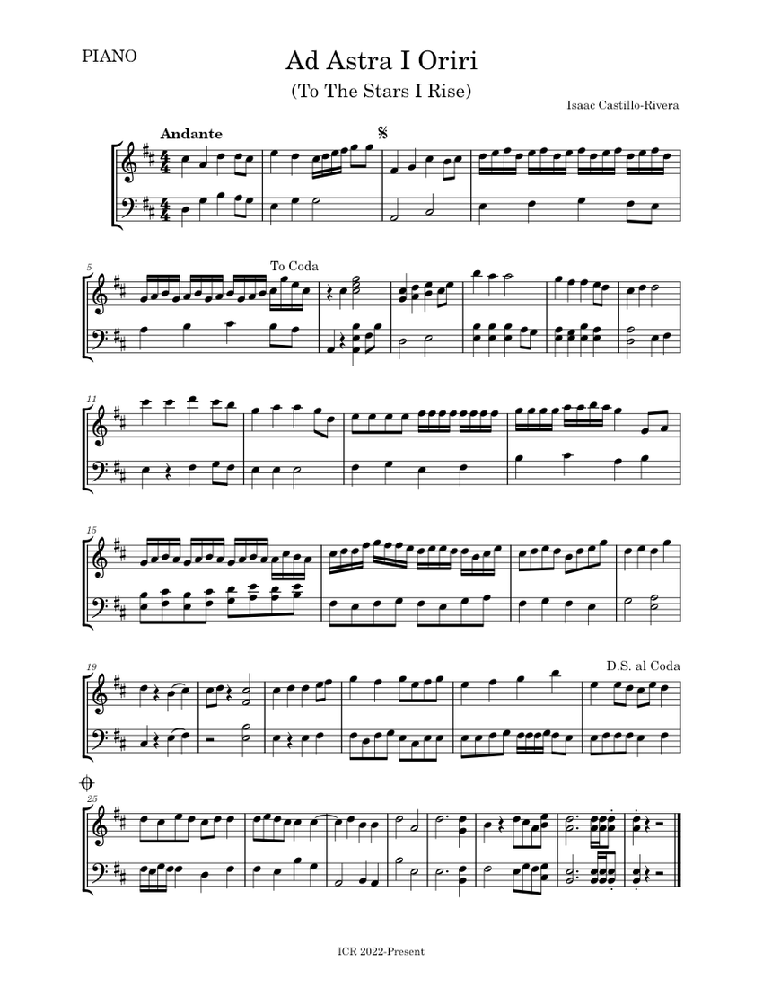 Ad Astra I Oriri Sheet Music for Piano (Solo) | MuseScore.com