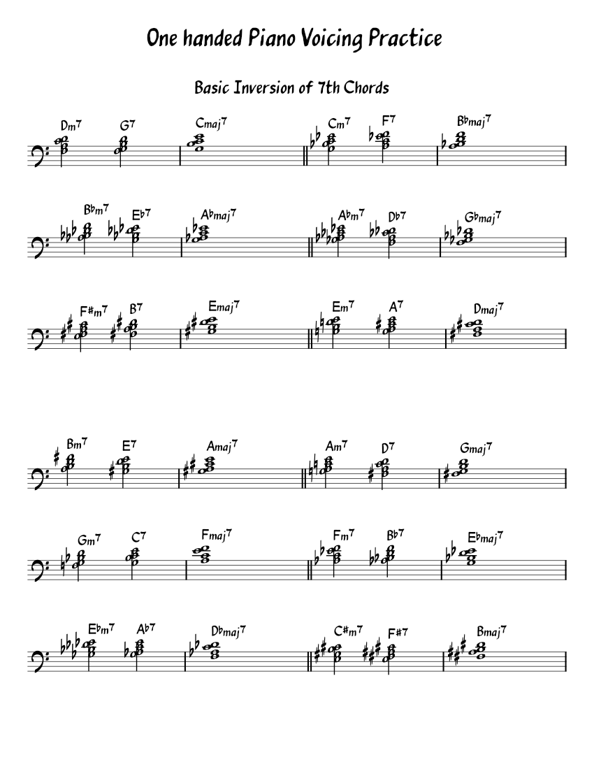One Handed Piano Voicing Practice - Alan Matheson Sheet music for Piano ...