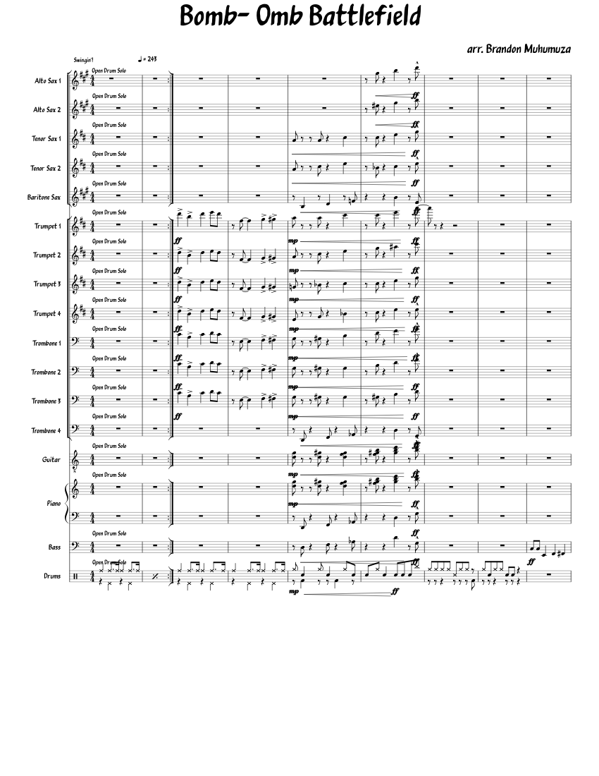 Bomb Omb Battlefield Sheet music for Piano, Trombone, Saxophone alto ...