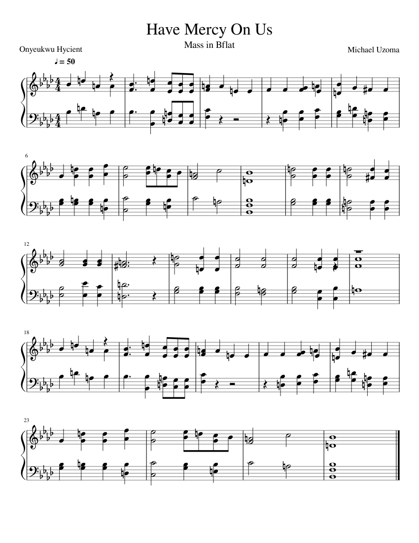 Have Mercy On Us Sheet music for Piano (Solo) Easy | Musescore.com