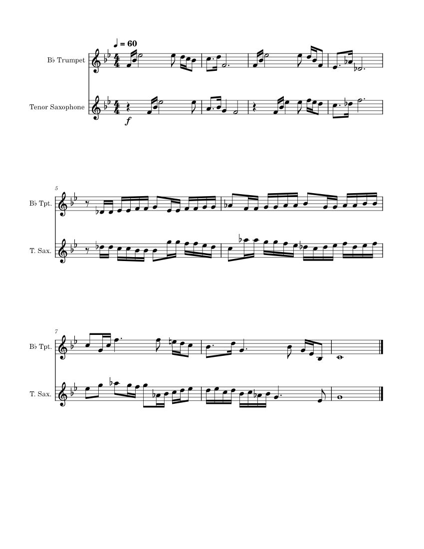 Olympus Duet Sheet music for Saxophone tenor, Trumpet in b-flat (Mixed ...