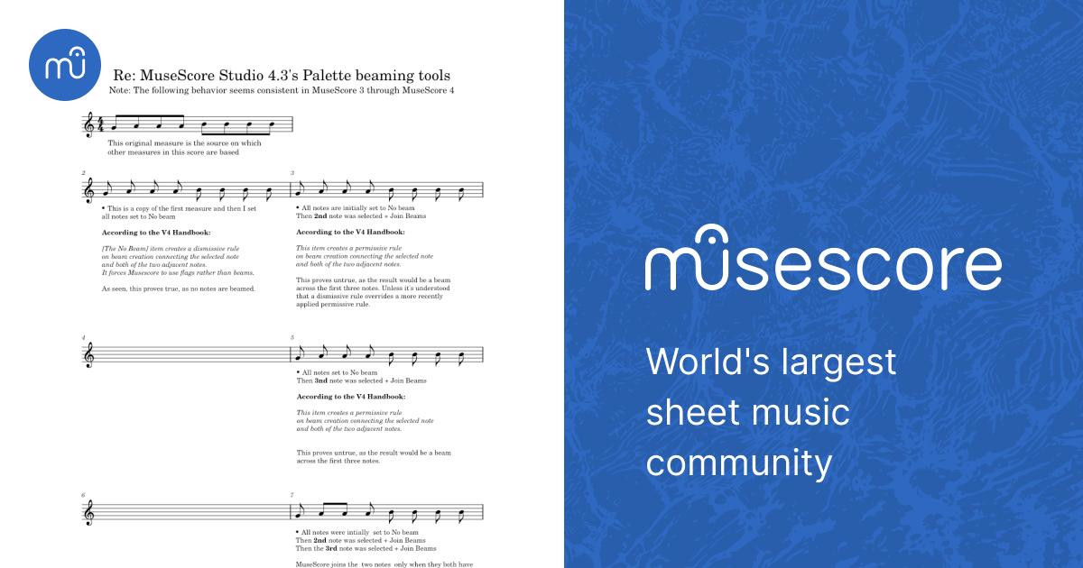 Beaming in MuseScore Studio 4.3 Sheet Music for Violin (Solo) | MuseScore.com