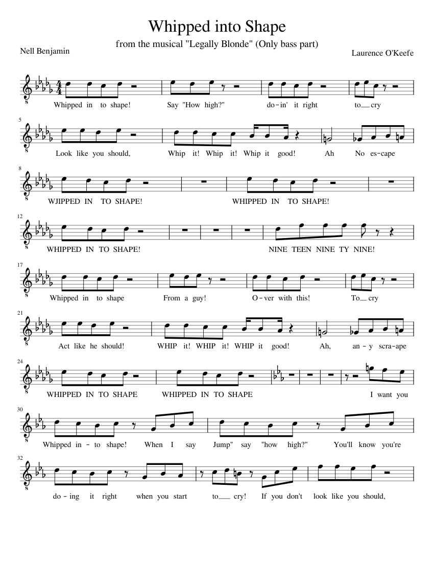 Whipped into Shape Sheet Music for Piano (Solo) Easy | MuseScore.com