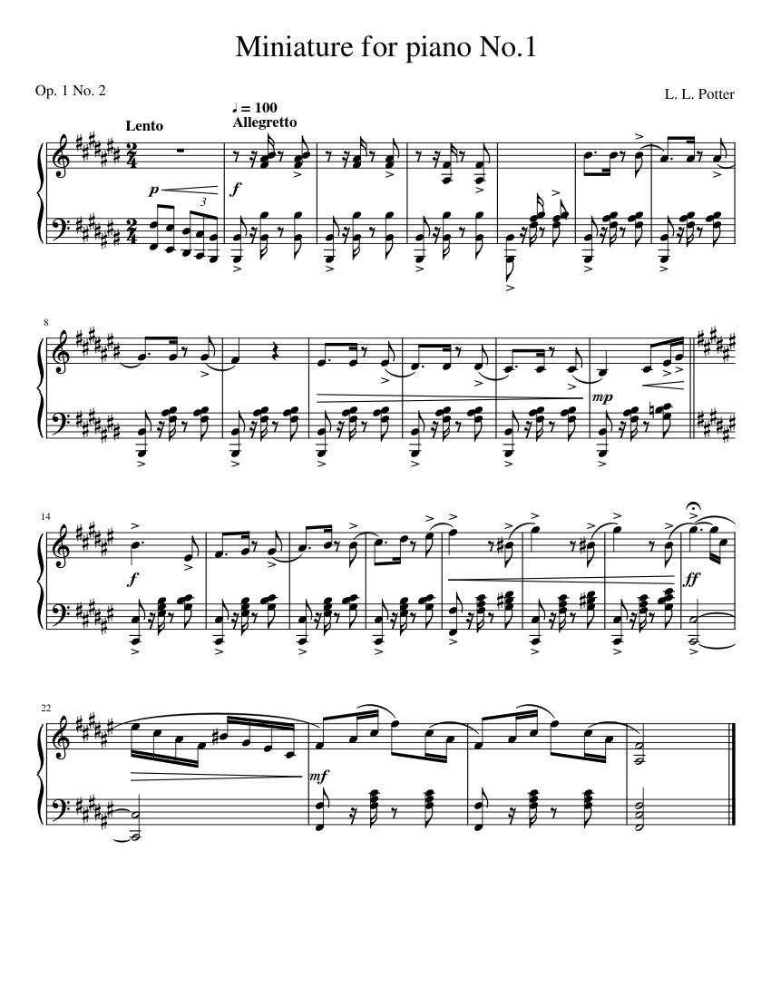 Miniature no.1 Sheet music for Piano (Solo) | Musescore.com