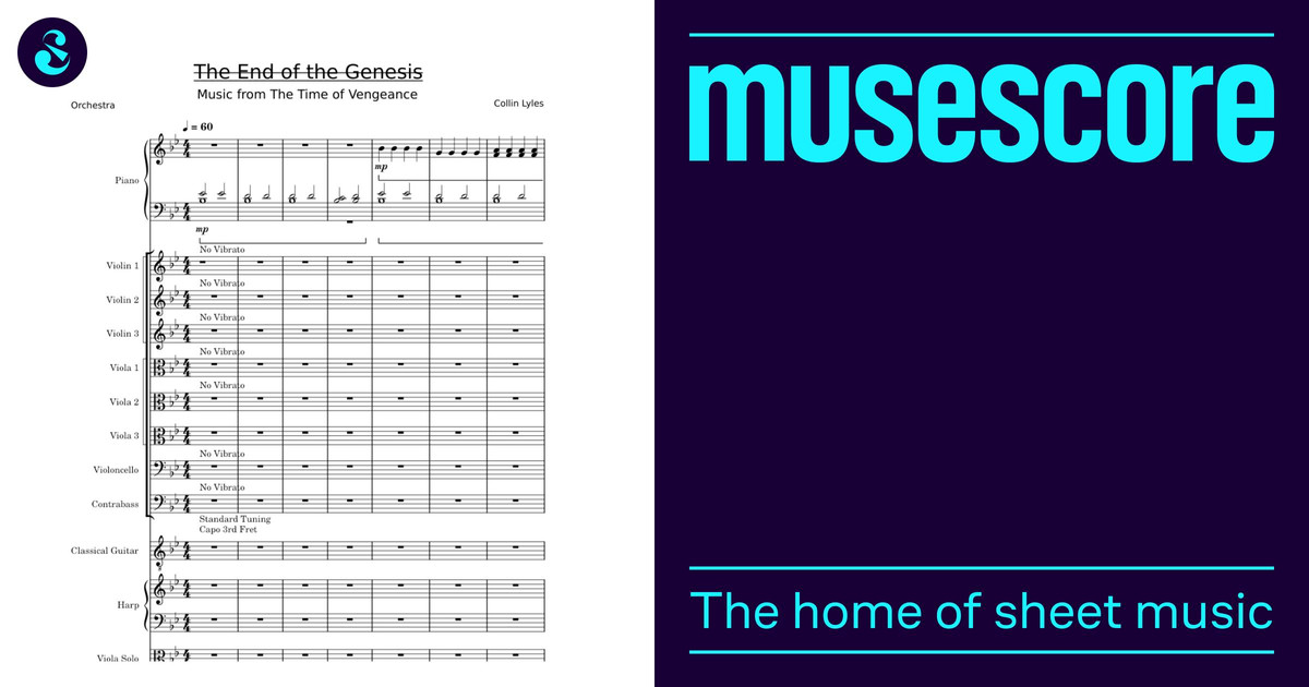 The End of the Genesis Sheet music for Piano, Violin, Viola, Cello ...