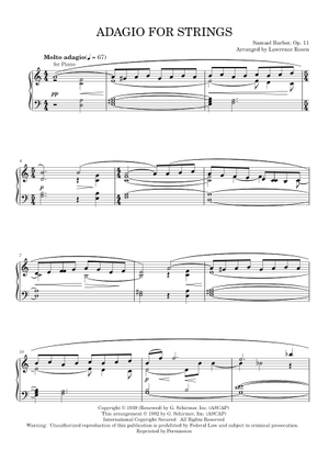 Adagio for Strings – Samuel Barber Sheet Music for Strings group (Mixed ...