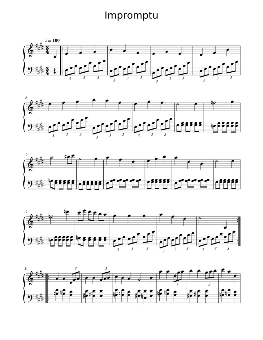 Impromptu Sheet music for Piano (Solo) Easy | Musescore.com