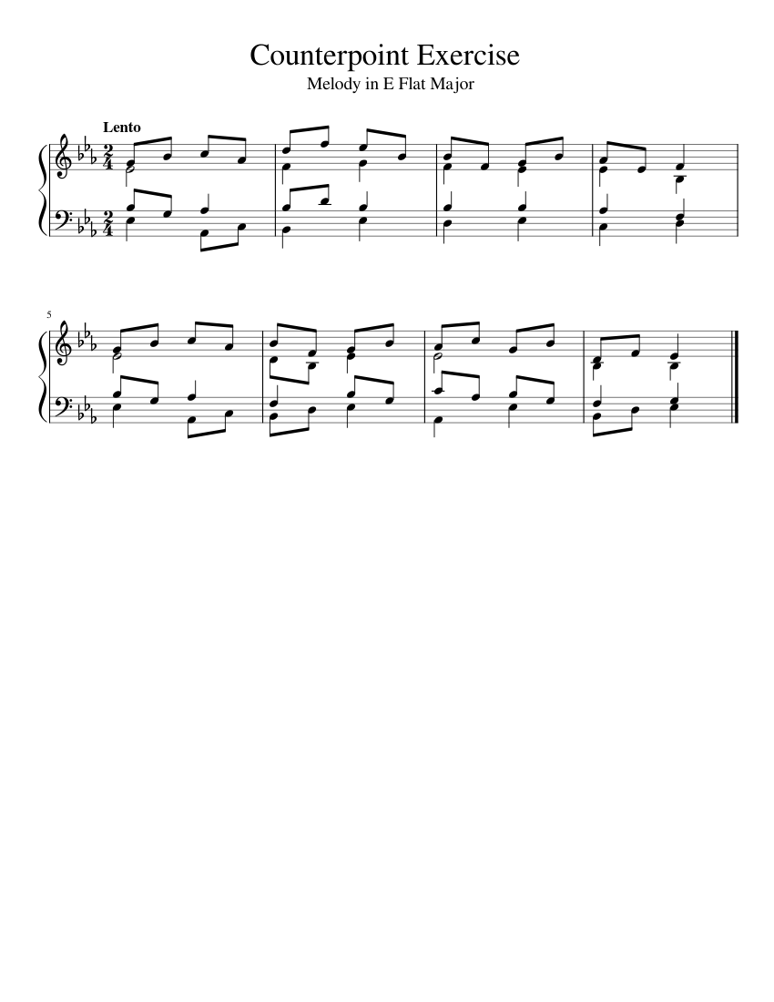 Counterpoint_Exercise Sheet music for Piano (SATB) Easy | Musescore.com