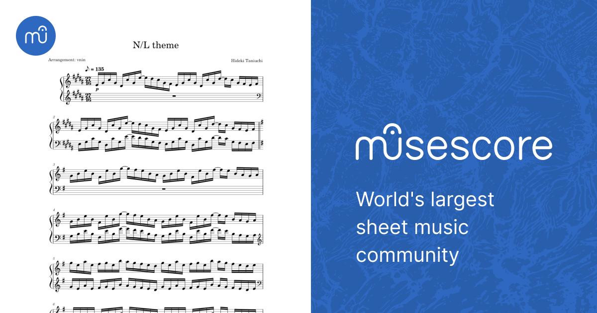 L no Theme – Yoshihisa Hirano N/L Theme Sheet Music for Piano (Solo ...