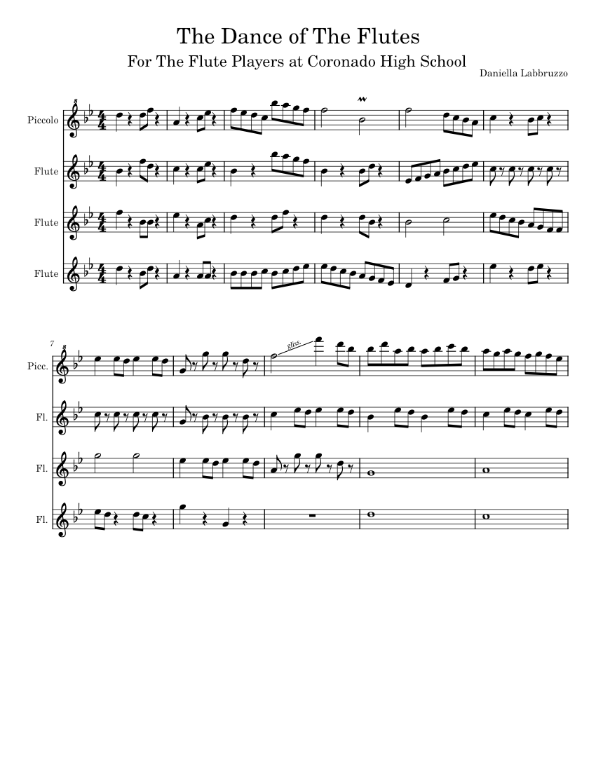 The Dance of The Flutes Sheet music for Flute piccolo, Flute (Woodwind ...