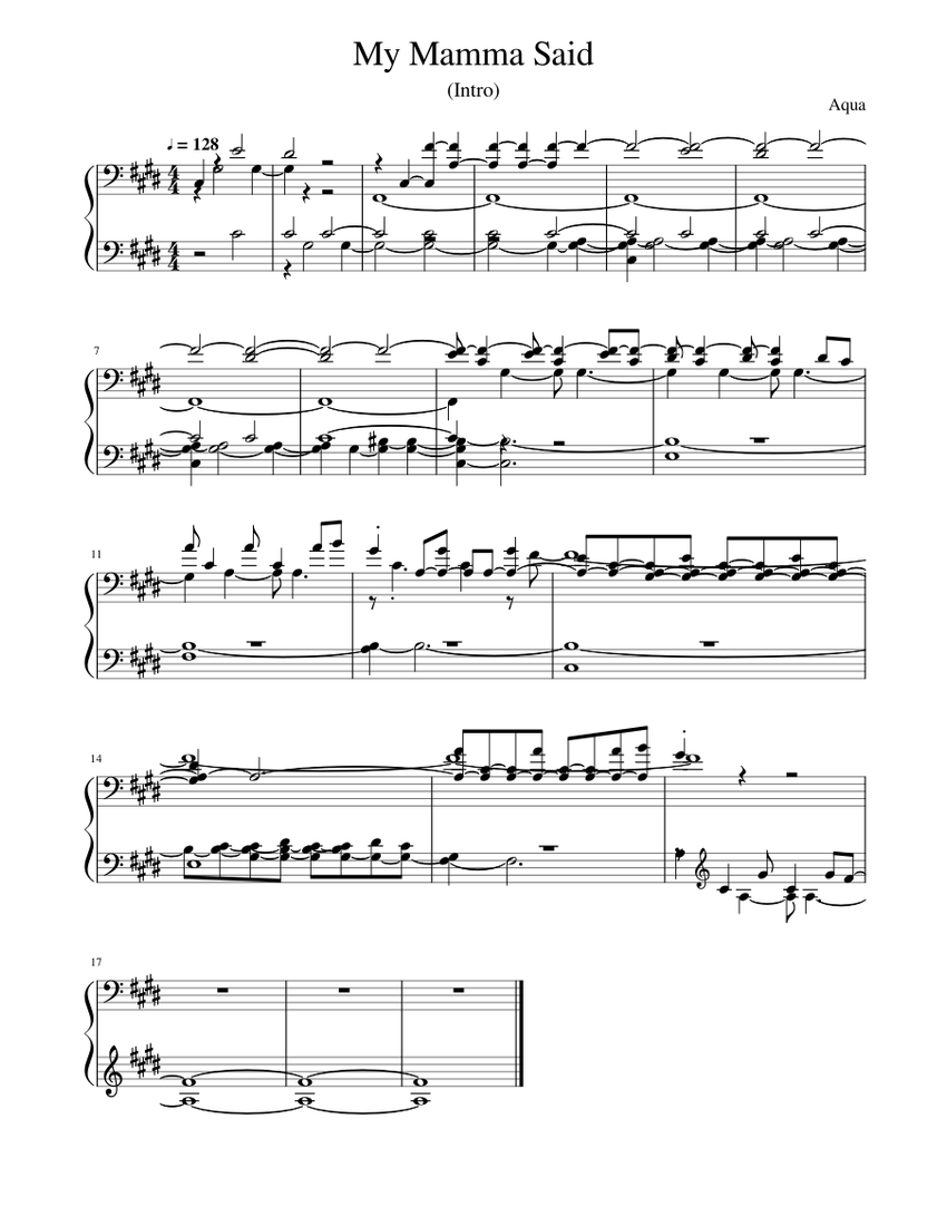 My Mamma Said Sheet music for Piano (Solo) | Musescore.com