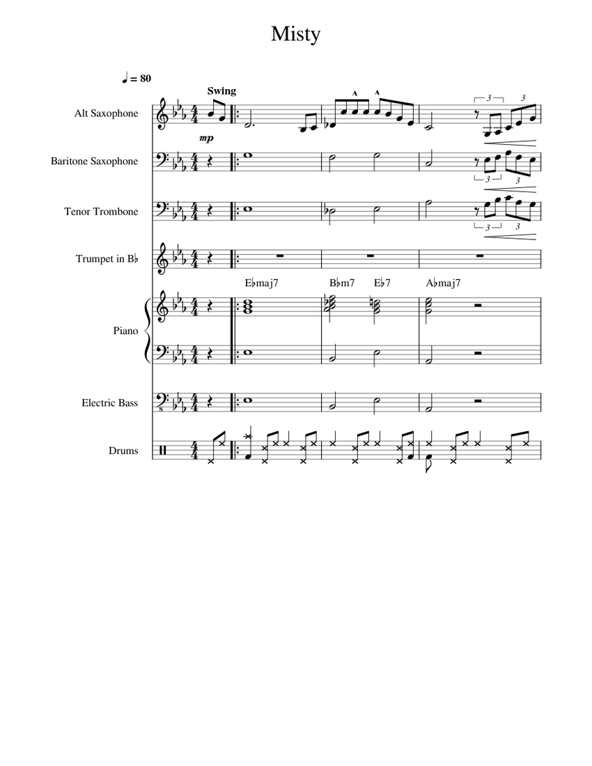 Tomasz Madzia - Misty v2 Sheet music for Piano, Trombone tenor ...