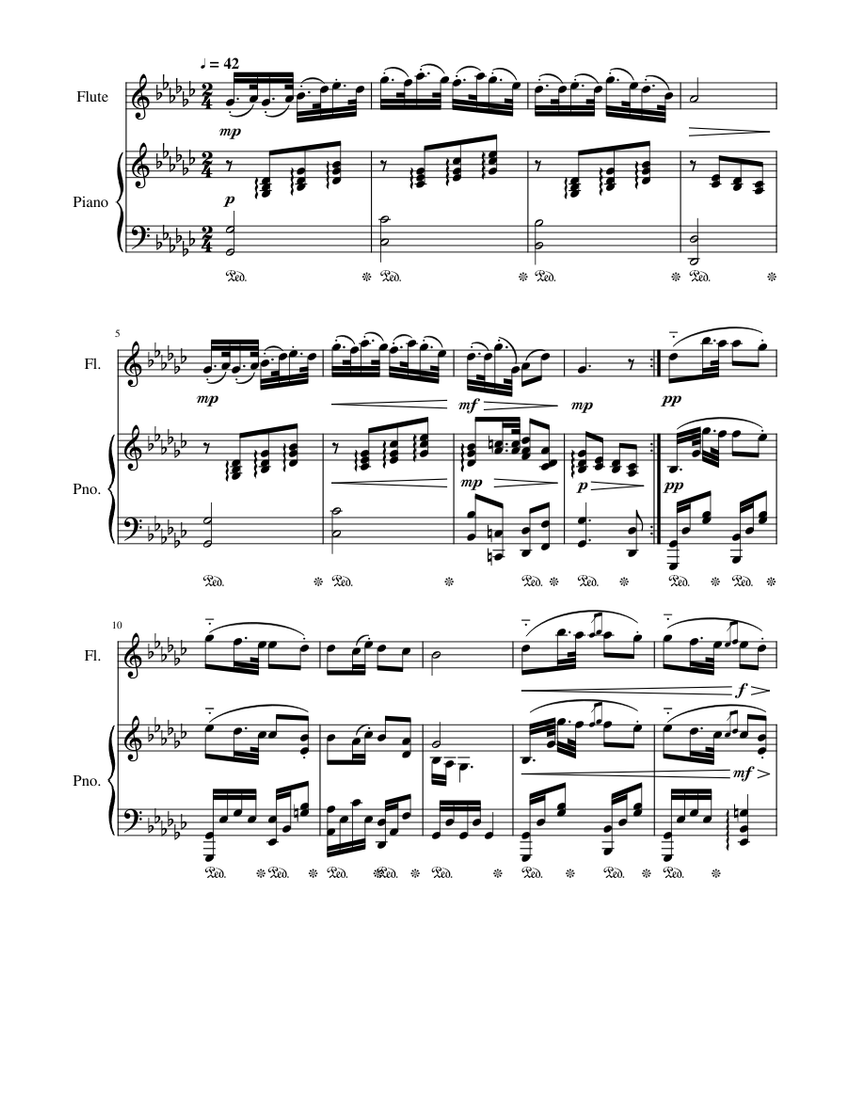 humeresque For piano and flute Sheet music for Piano, Flute (Solo ...