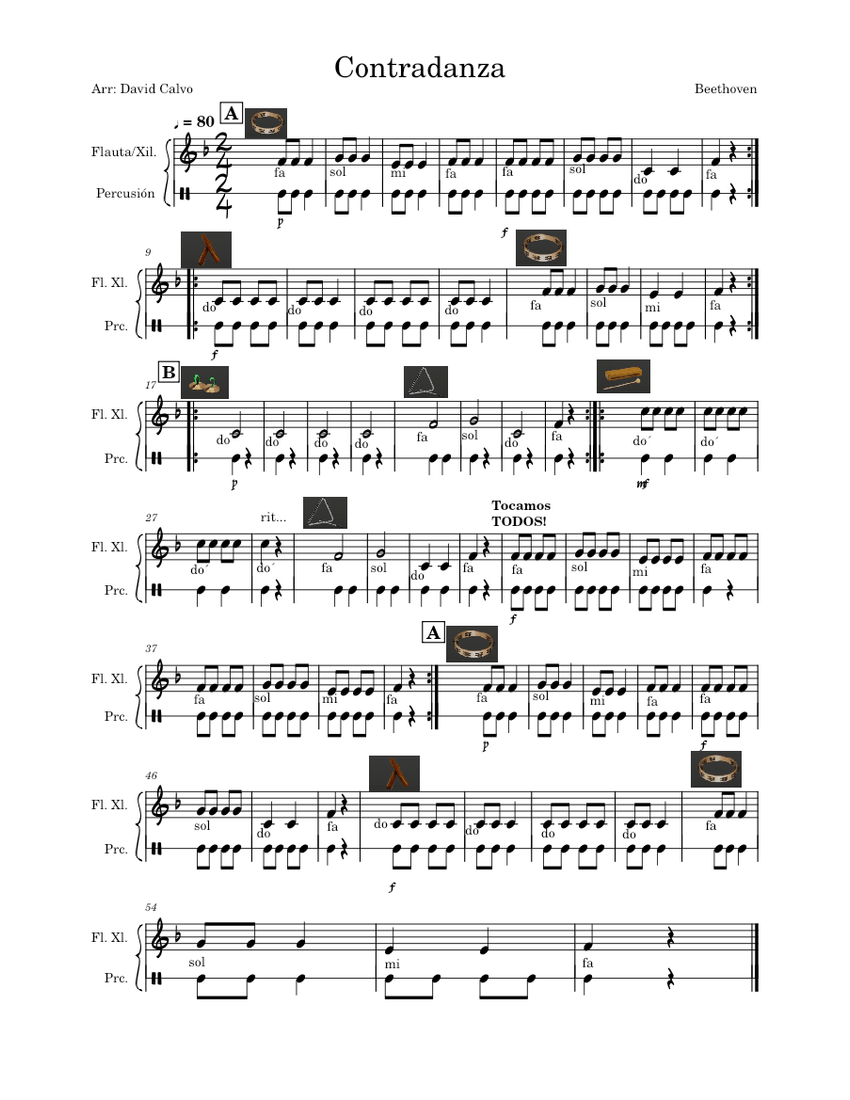 Contradanza Beethoven - piano tutorial