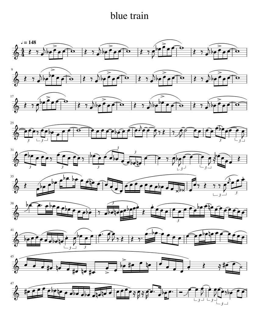 Blue_Train alto Sheet Music for Saxophone alto (Solo) | MuseScore.com