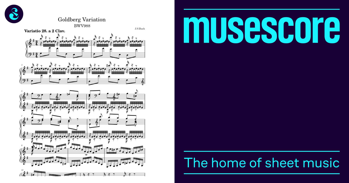 Goldberg Variation,BWV988,Variatio 28. a 2 Clav. – J.S.Bach Sheet Music ...