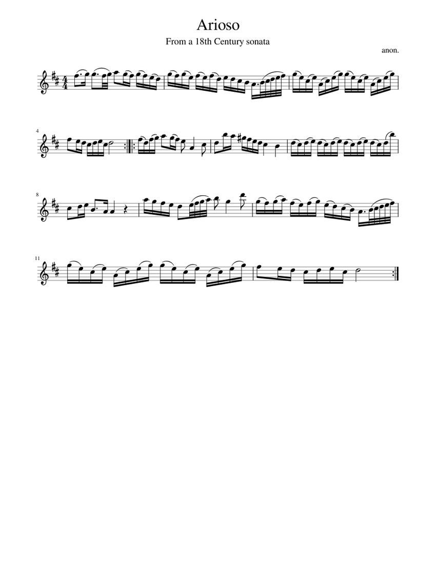 Arioso Sheet music for Piano (Solo) | Musescore.com