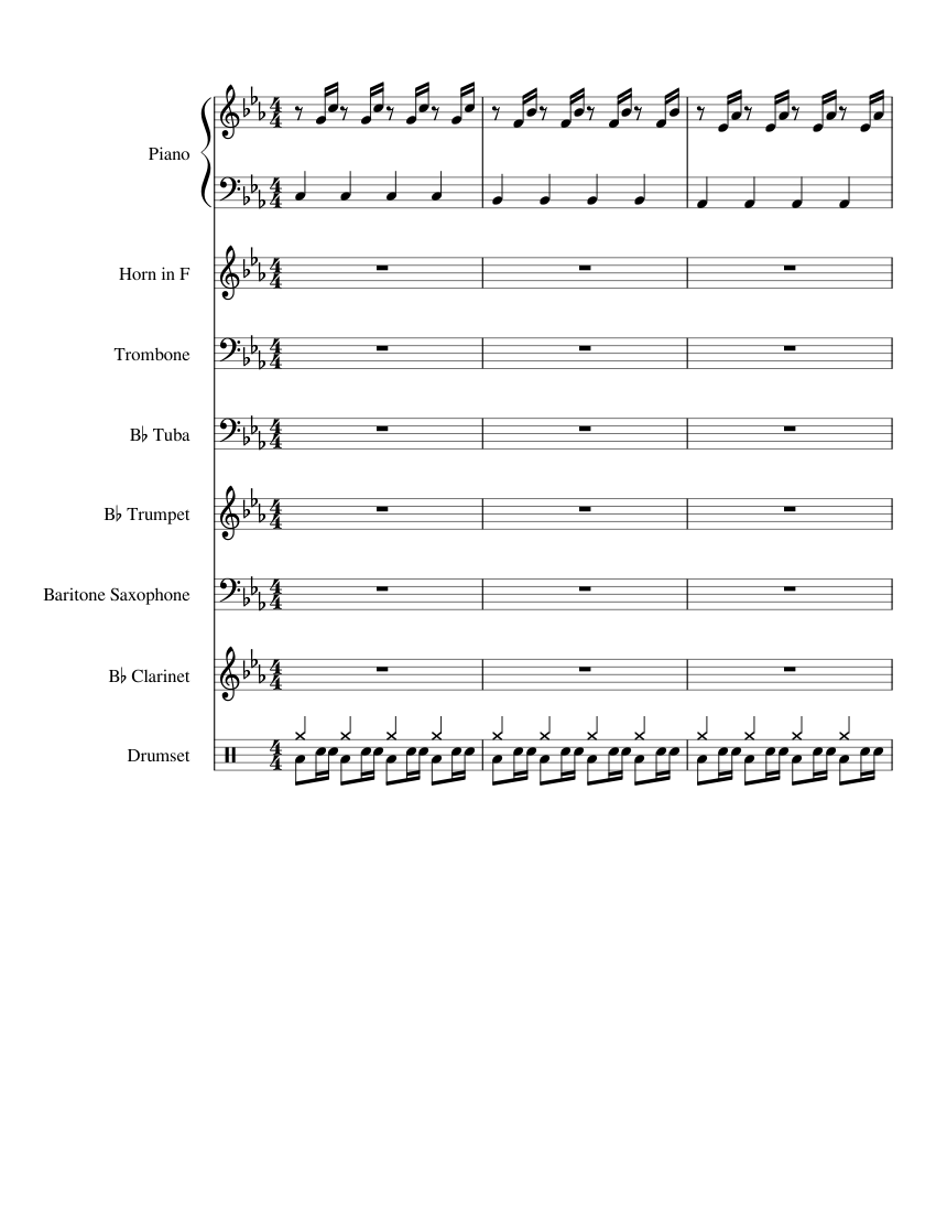 Random background music Sheet music for Piano, Trombone, Tuba, Clarinet ...
