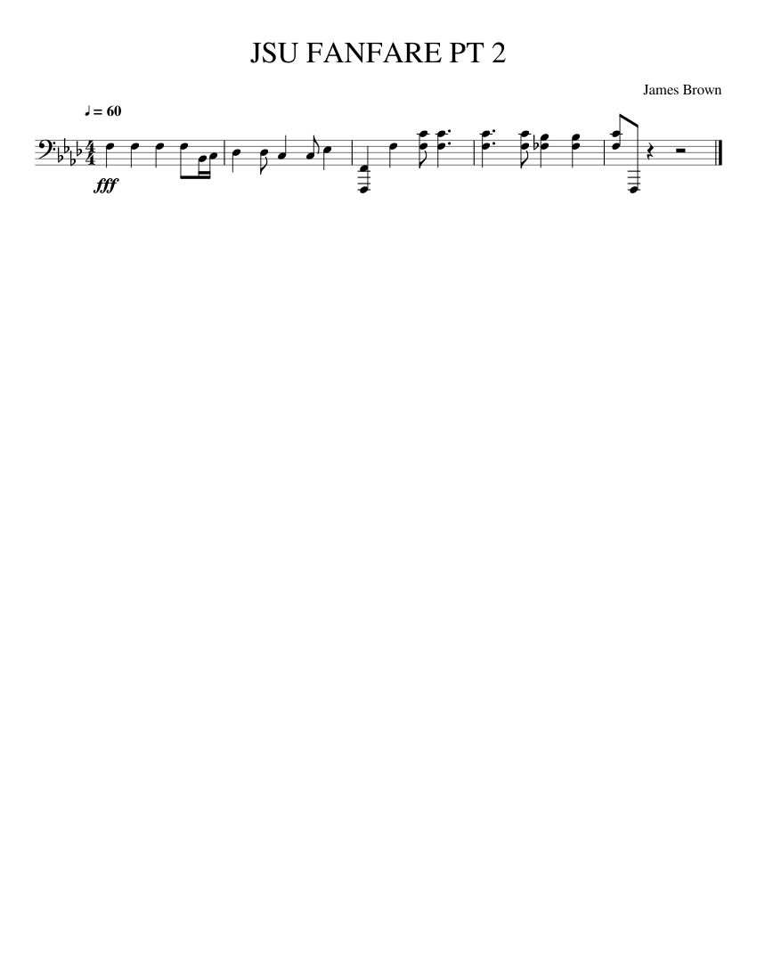 JSU FANFARE PT 2 Sheet Music for Tuba (Solo) | MuseScore.com