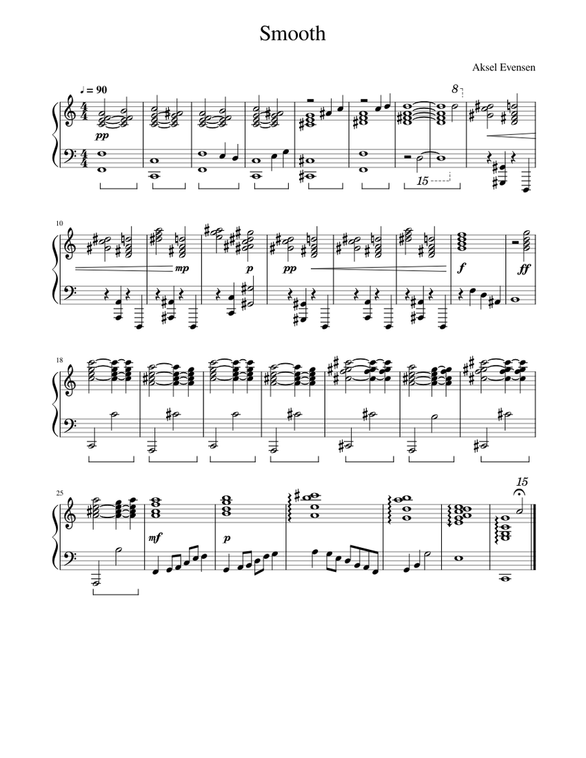 Smooth Sheet music for Piano (Solo) Easy | Musescore.com