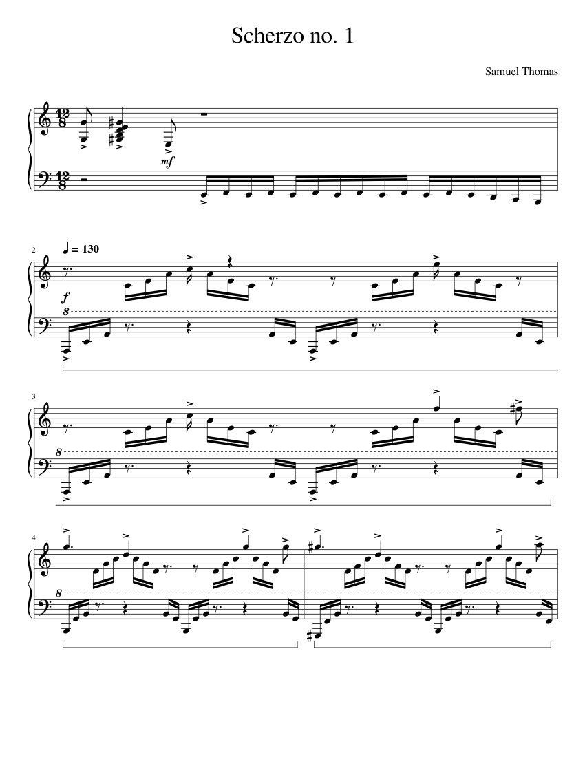 Scherzo no. 1 Sheet music for Piano (Solo) | Musescore.com