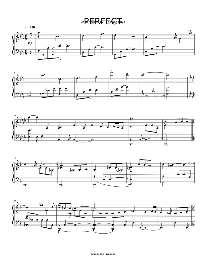 Perfect Sheet Music The Piano Guys SheetMusic Free com Sheet music for ...