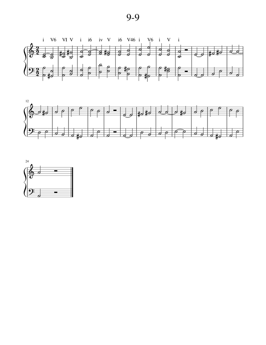 9-9 Sheet Music for Piano (Solo) Easy | MuseScore.com