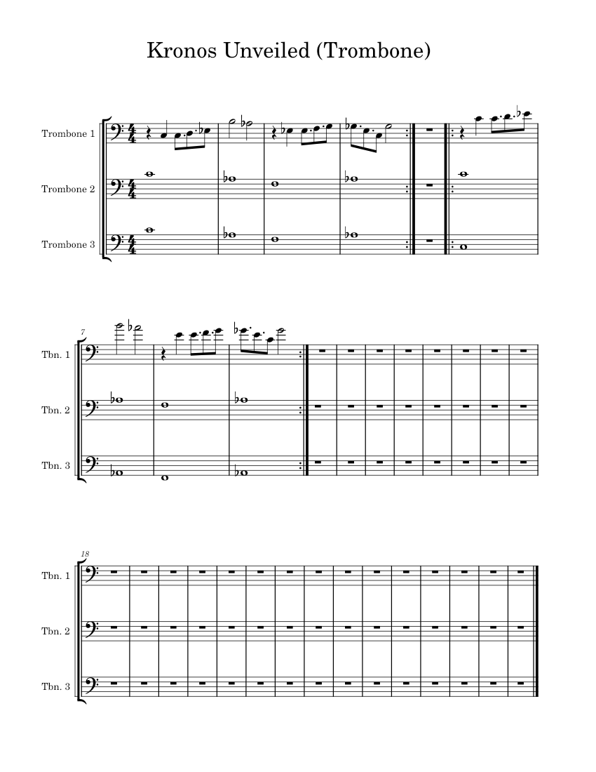 Kronos Unveiled Trombone - piano tutorial