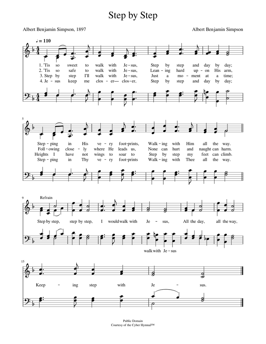Step by step (simpson) - Albert B. Simpson Sheet music for Piano (Piano ...