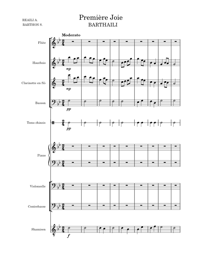 Première Joie Sheet music for Piano, Flute, Oboe, Clarinet in b-flat & more instruments (Mixed ...