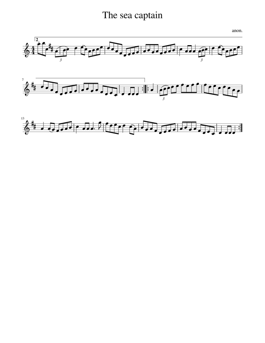 The sea captain Sheet music for Piano (Solo) Easy | Musescore.com