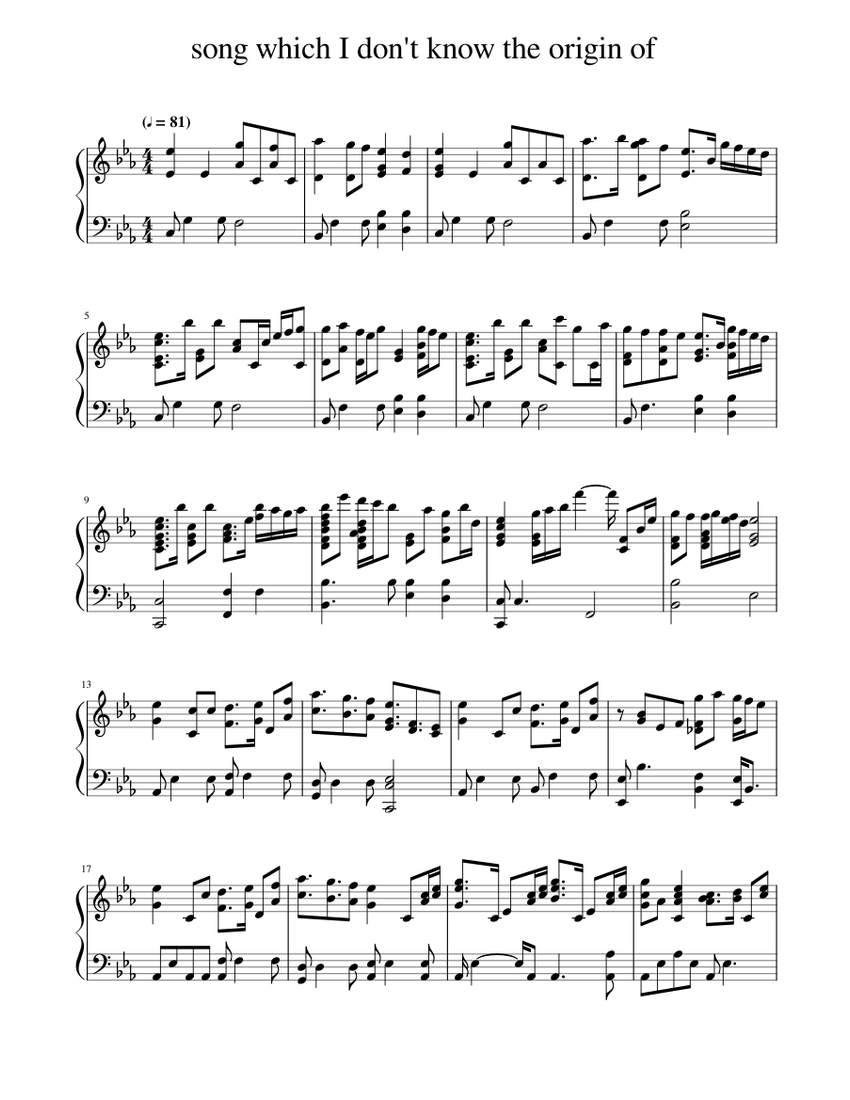 Song Sheet music for Piano (Solo) | Musescore.com