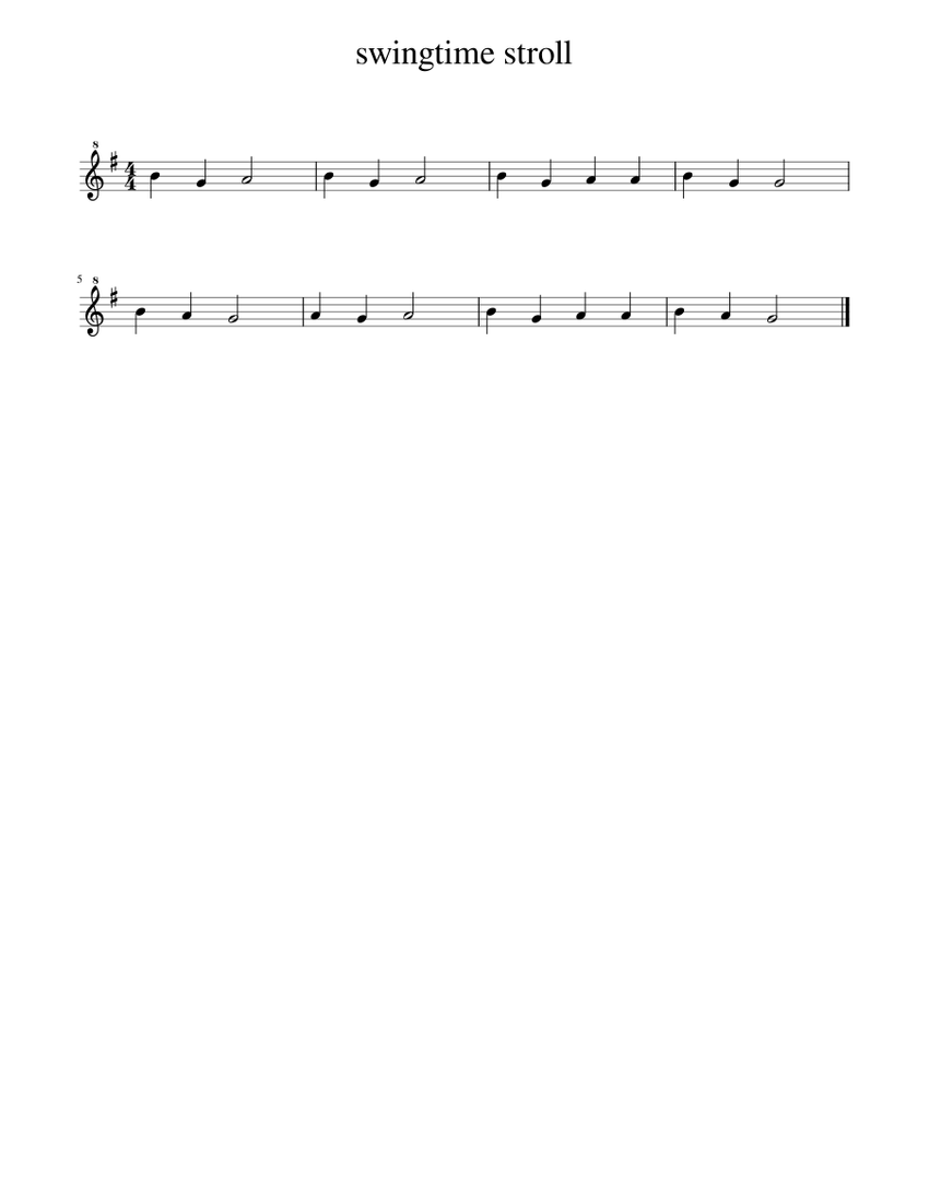 swingtime_stroll Sheet music for Recorder (Solo) | Musescore.com