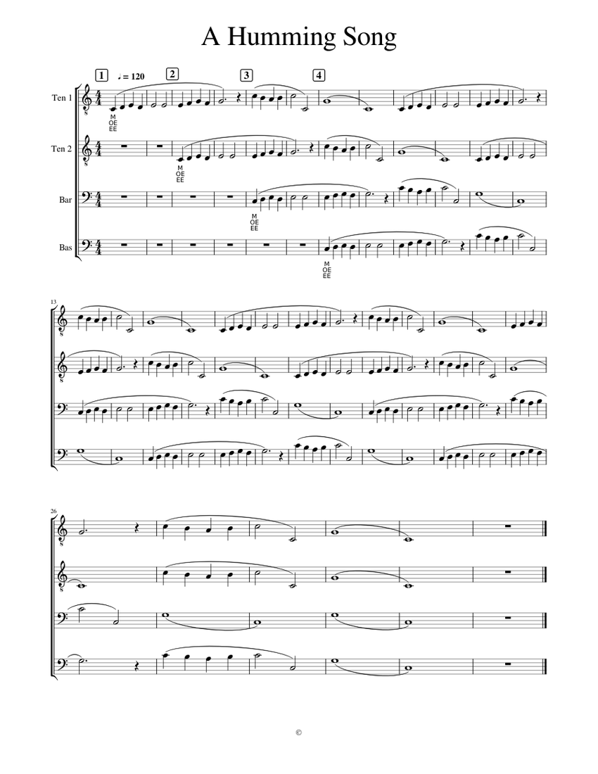 Humming song-stemvorming Sheet music for Soprano (Solo) | Musescore.com