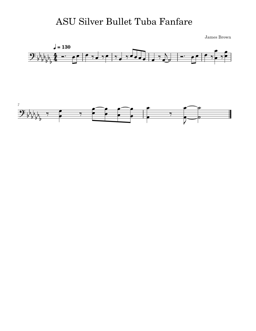 ASU Silver Bullet Tuba Fanfare Sheet Music for Tuba (Solo) | MuseScore.com