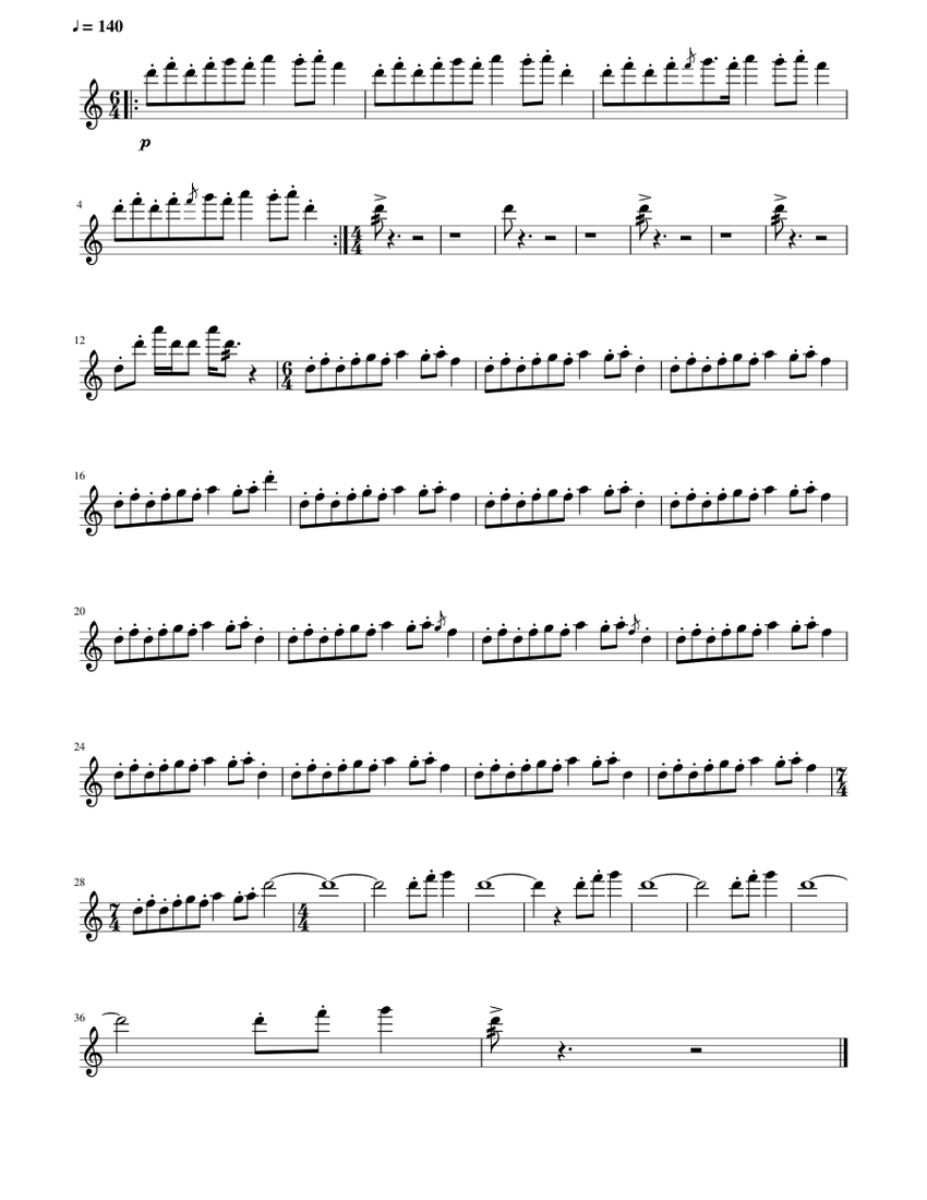 The Witcher 3: Wild Hunt - Drink Up, There's More! Flute Solo Sheet ...