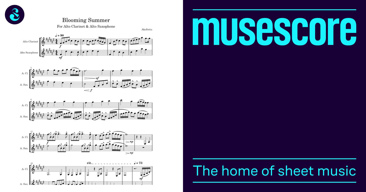 Blooming Summer Sheet music for Saxophone alto, Clarinet other ...