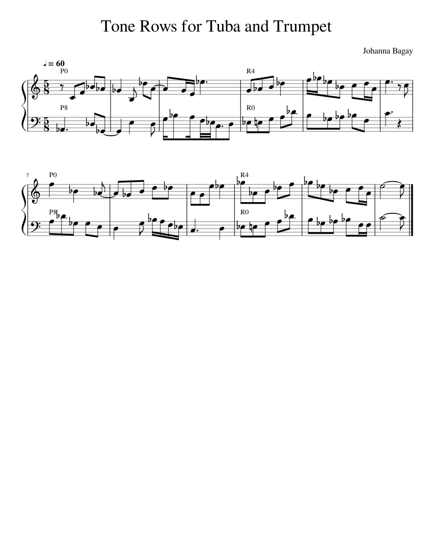 Tone_Rows_for_Tuba_and_Trumpet Sheet music for Piano (Solo) Easy ...