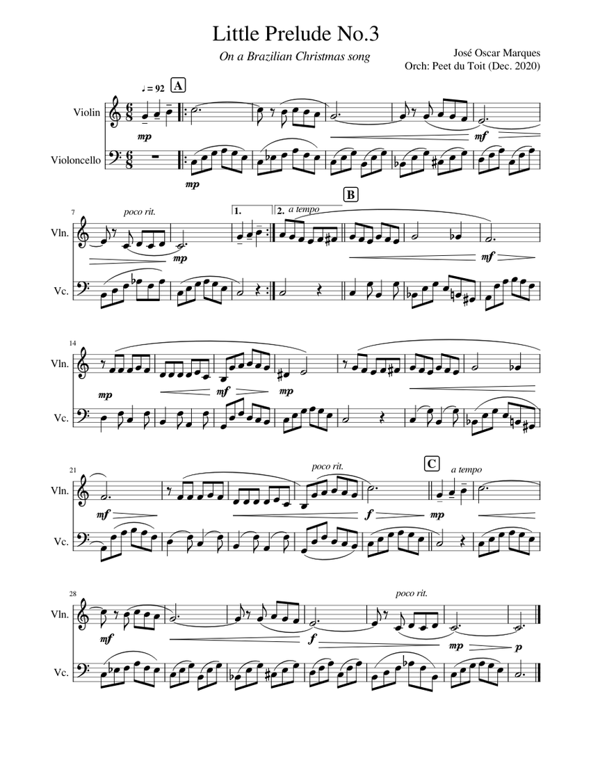 J. O. Marques - Little Prelude No.3 on a Brazilian Christmas song ...