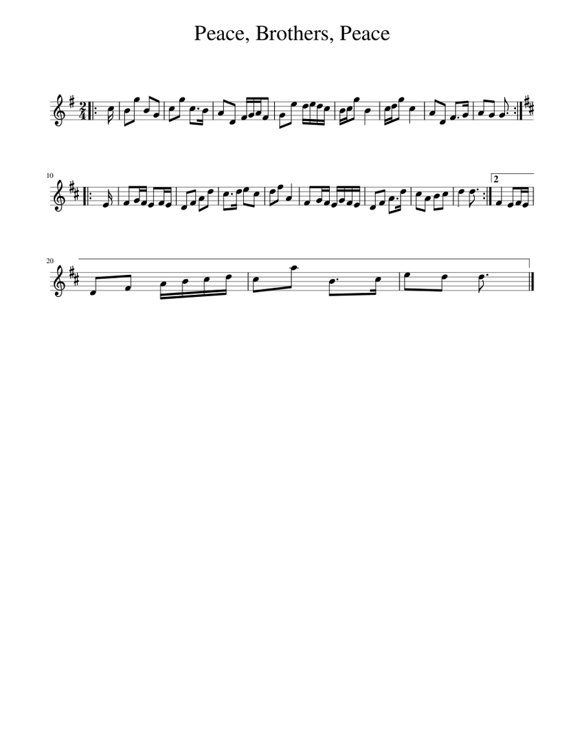 Peace, Brothers, Peace Sheet music for Piano (Solo) Easy | Musescore.com